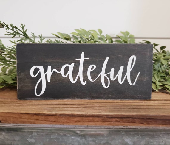 Grateful Wood Block Sign Grateful Sign Thanksgiving Decor - Etsy