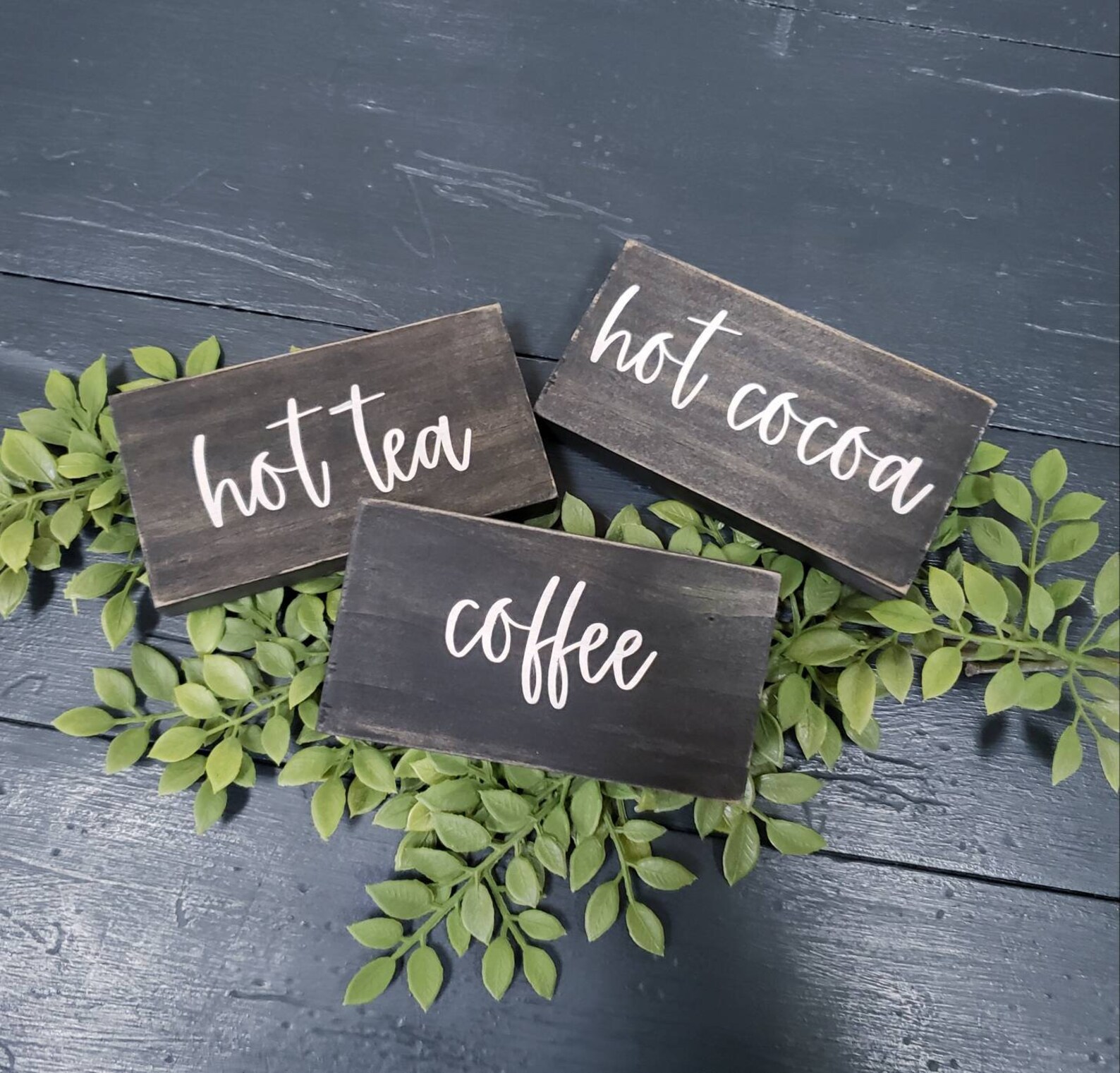 Set of 3 Beverage Sign Beverage Signs Coffee Tea Hot Cocoa - Etsy