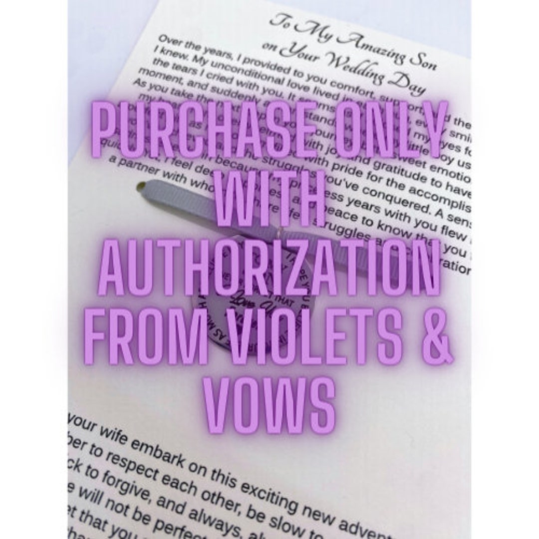 AUTHORIZATION REQUIRED From Violets & Vows-no Physical or Digital Item ...