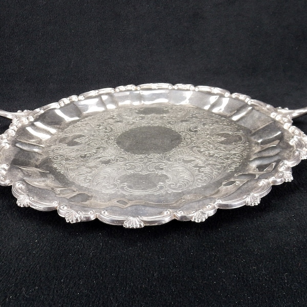 Silver on Copper Serving Tray - Etsy