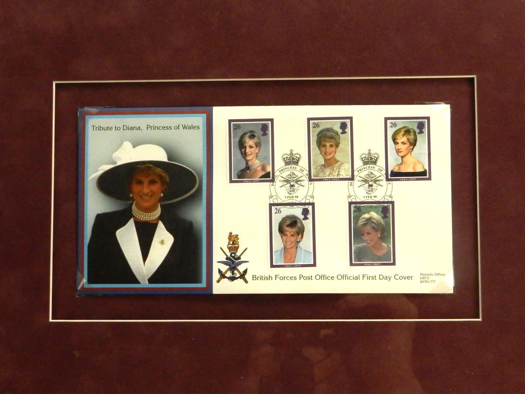 Princess Diana Postage Stamps, First Day Covers, Framed & Matted ...