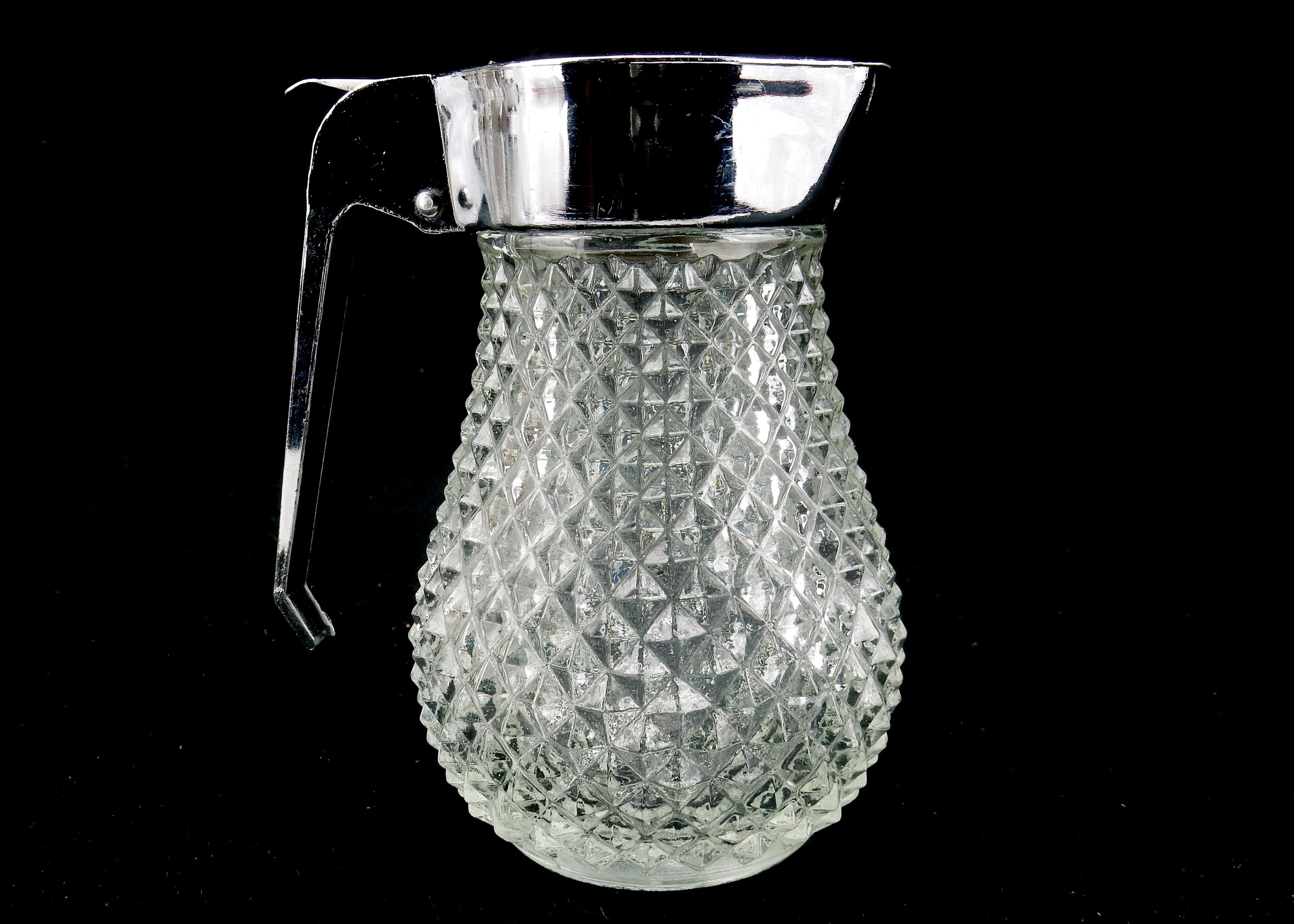 Retro Restaurant Style Pressed Glass Syrup & Sugar Set | Etsy