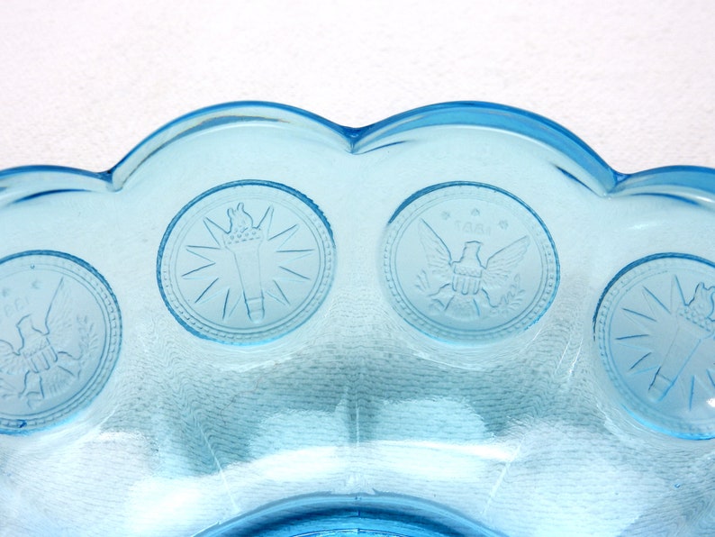 Fostoria Ice Blue Coin Glass Nappy Bowl 5.25 Fluted | Etsy