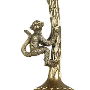 Vintage Brass Table Lamp, Monkey Climbing Banana Tree, Art Deco, Tested ...