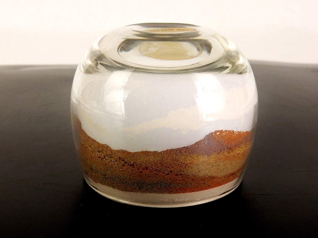 Clear Glass Sand Art Paperweight, Desert Mountains, South West Sands ...
