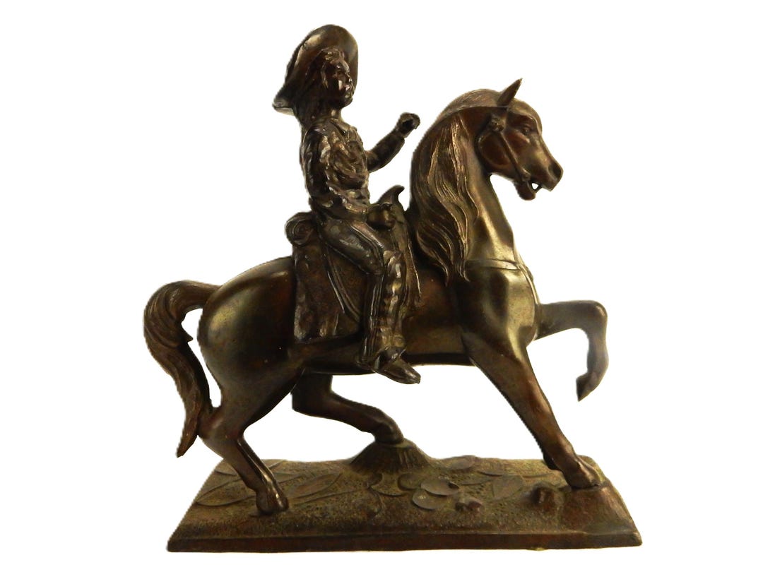 General George Custer on Horseback, Vintage Bronze Figurine, Civil War ...