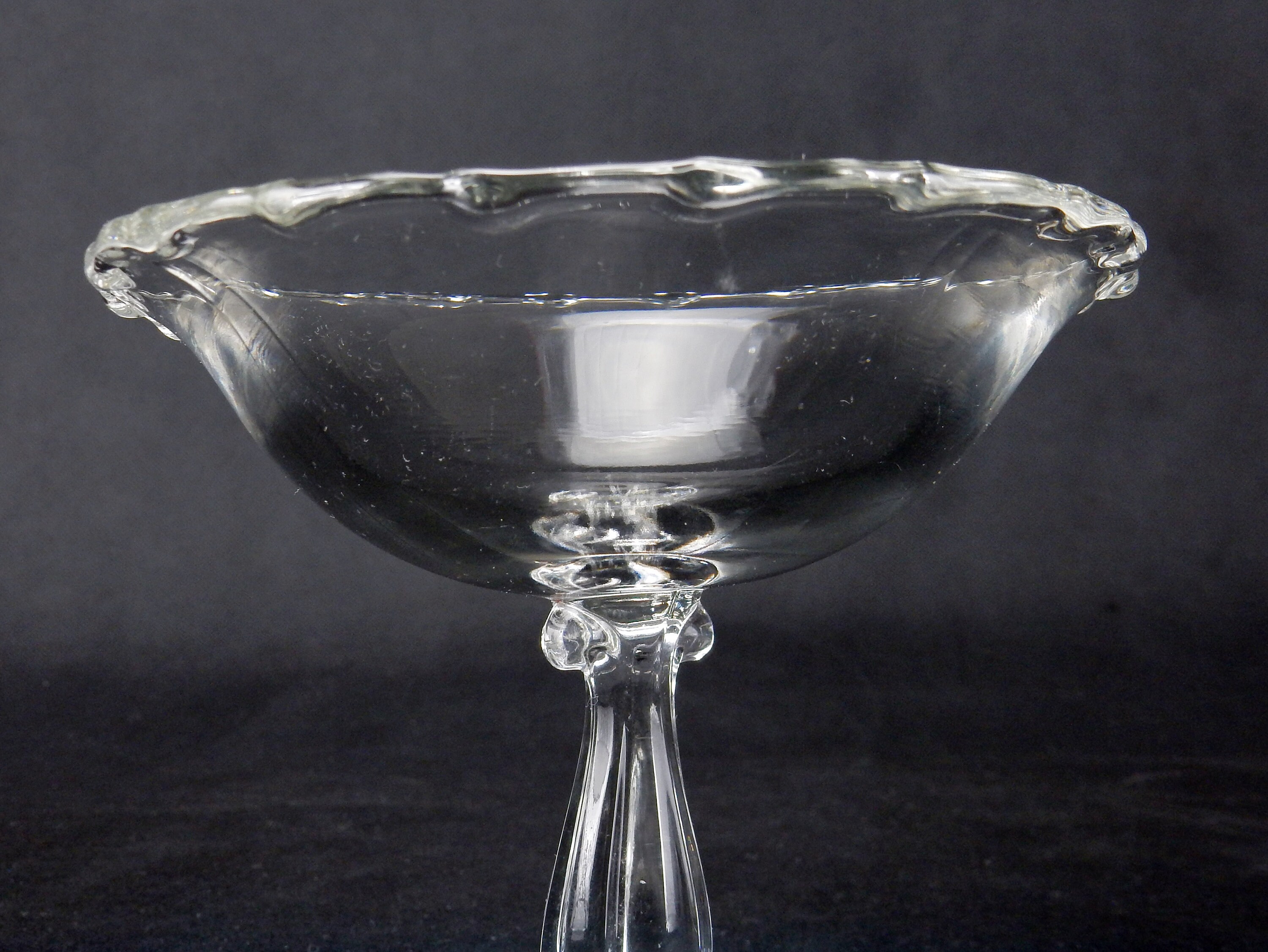 Vintage Clear Glass Compote Candy Nut Dish Bowl Teardrop Edge | Etsy