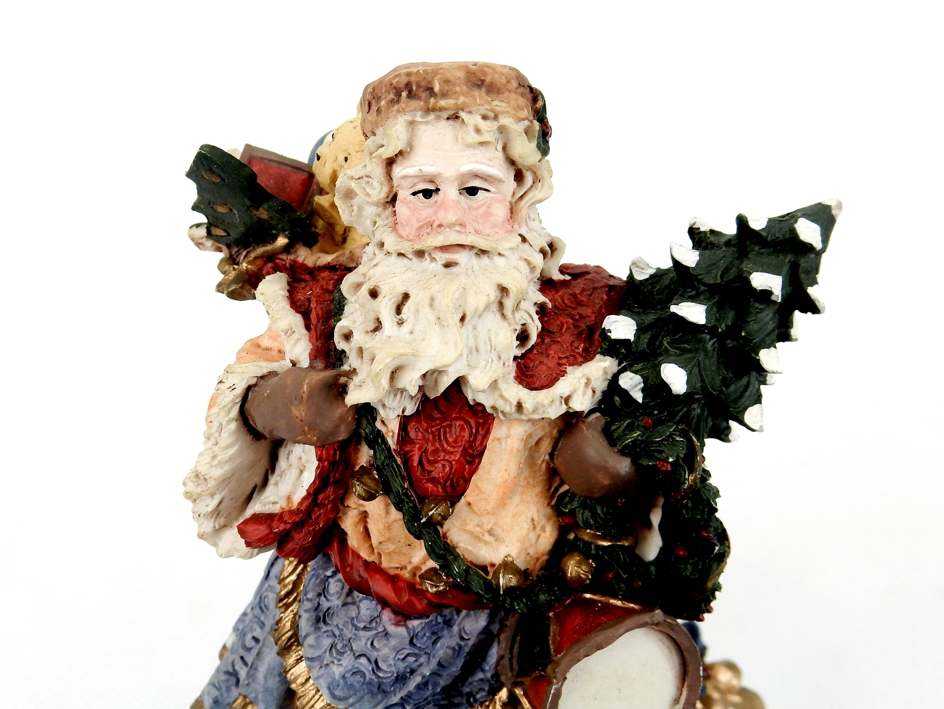 Father Christmas Figurine Multi-color Suit Flat Cap | Etsy