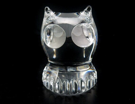 HW Spode Crystal Glass Paperweight Abstract Owl's Head on - Etsy