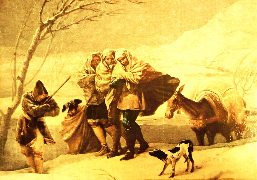 The Snowstorm" Canvas Oil Painting, Francisco Goya, No Frame, Vintage ...