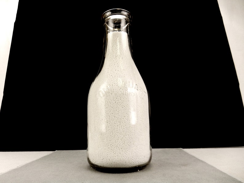 Vintage Glass Quart Milk Bottle Round Unbranded - Etsy