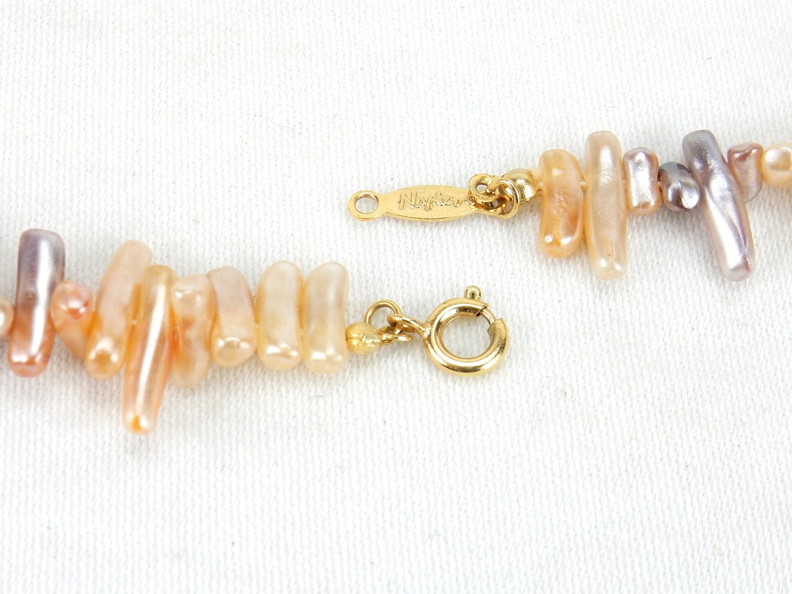 Vintage Costume Jewelry Faux Abalone Shell Chip Necklace - Etsy