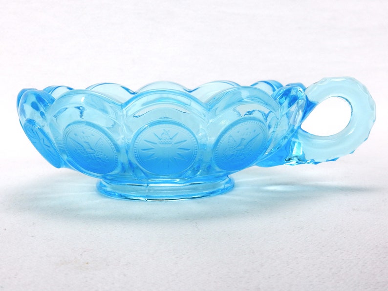Fostoria Ice Blue Coin Glass Nappy Bowl 5.25 Fluted - Etsy