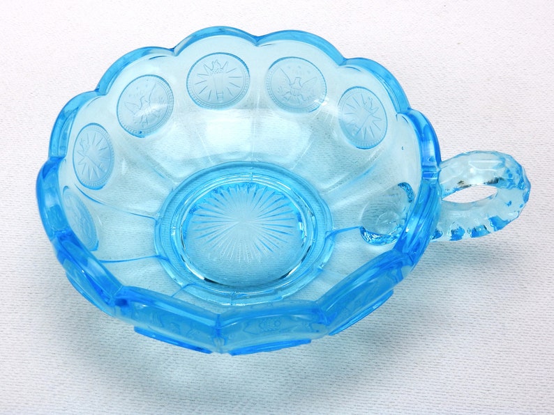 Fostoria Ice Blue Coin Glass Nappy Bowl 5.25 Fluted | Etsy