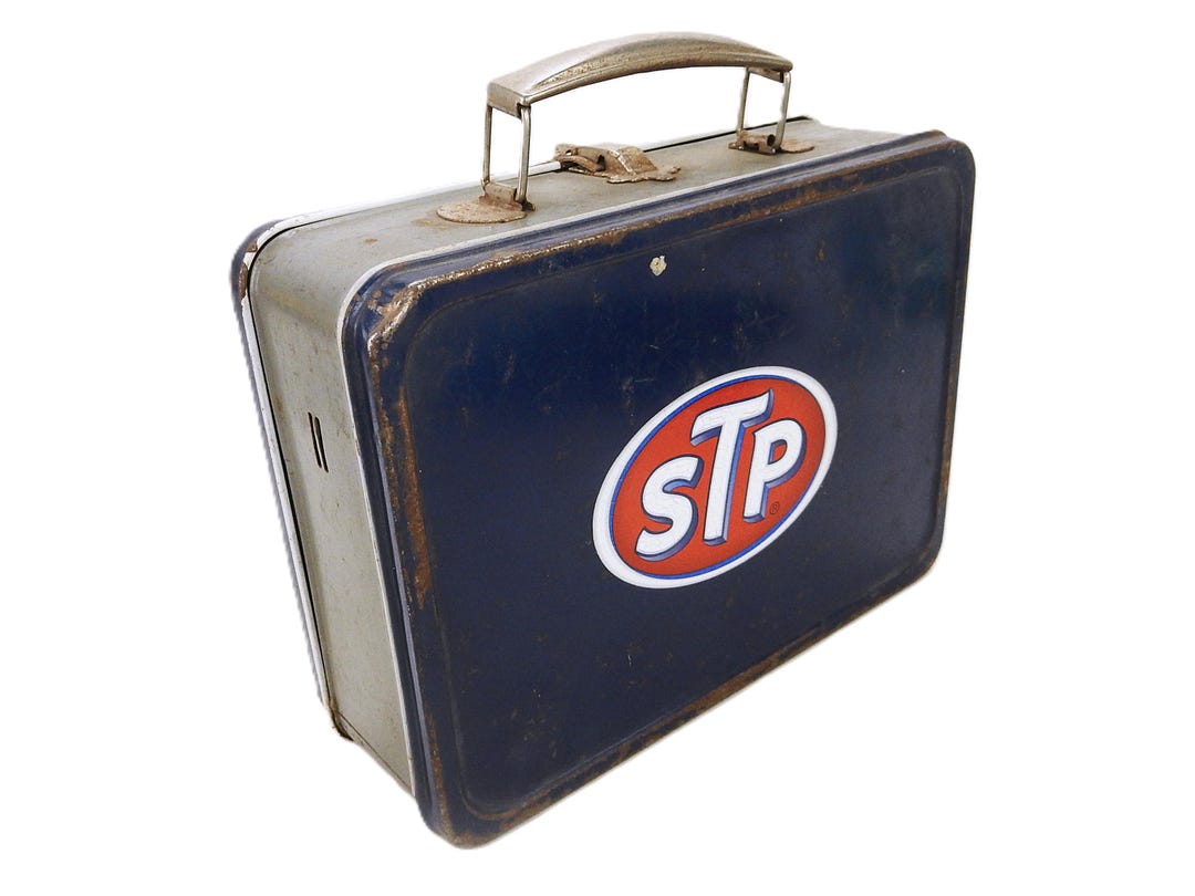 Vintage Metal Lunch Box, Metal Handle, Flip-latch Closure, STP Logos - Etsy