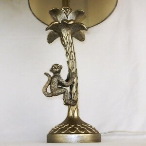 Vintage Brass Table Lamp, Monkey Climbing Banana Tree, Art Deco, Tested ...