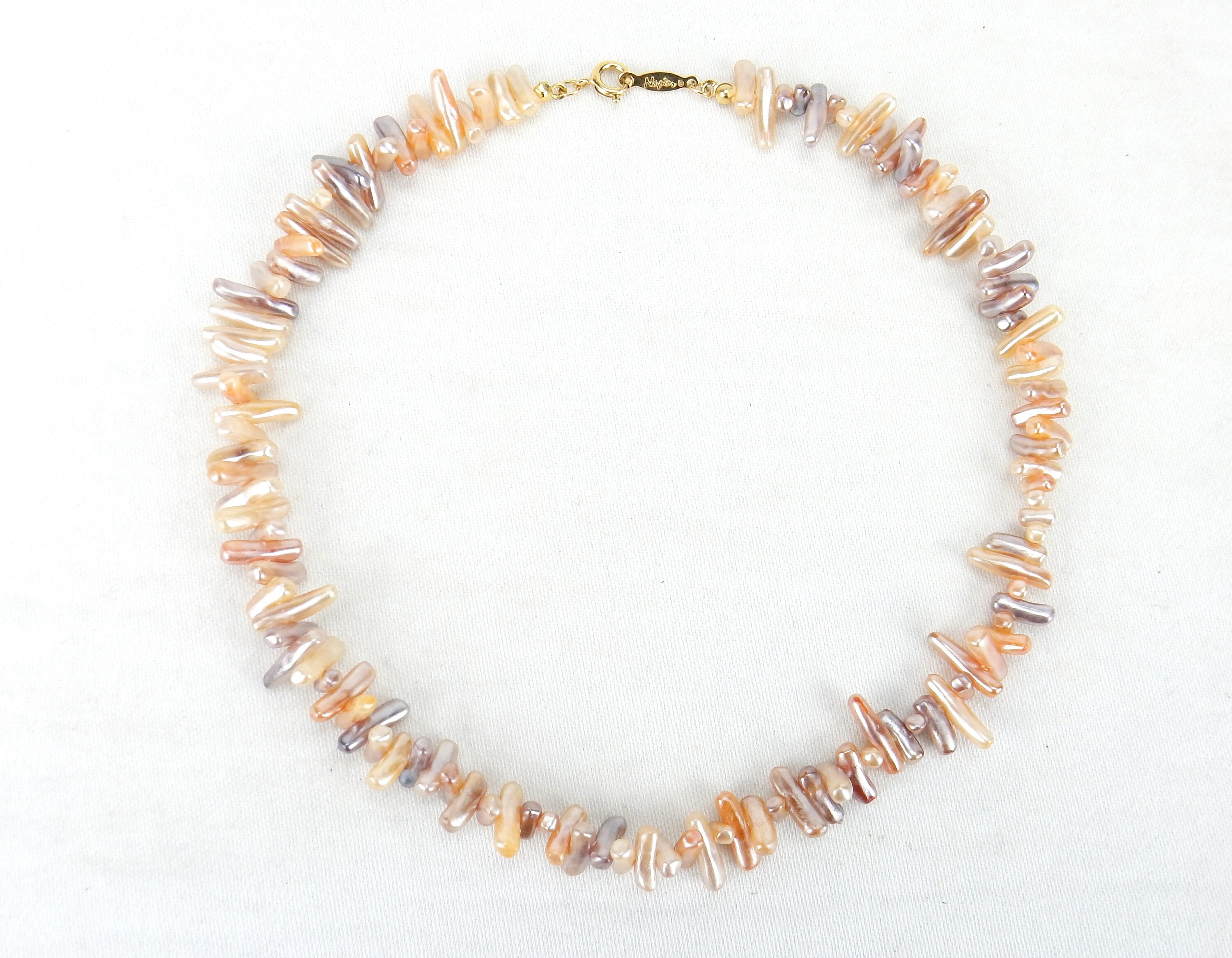 Vintage Costume Jewelry Faux Abalone Shell Chip Necklace - Etsy