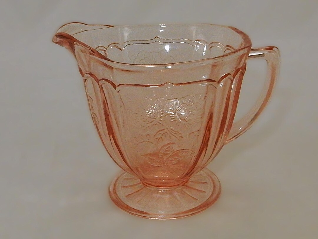 Pink Depression Glass Milk Pitcher, Mayfair/open Rose Anchor Hocking ...