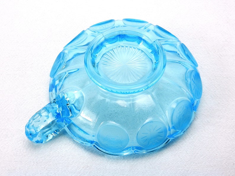 Fostoria Ice Blue Coin Glass Nappy Bowl 5.25 Fluted | Etsy