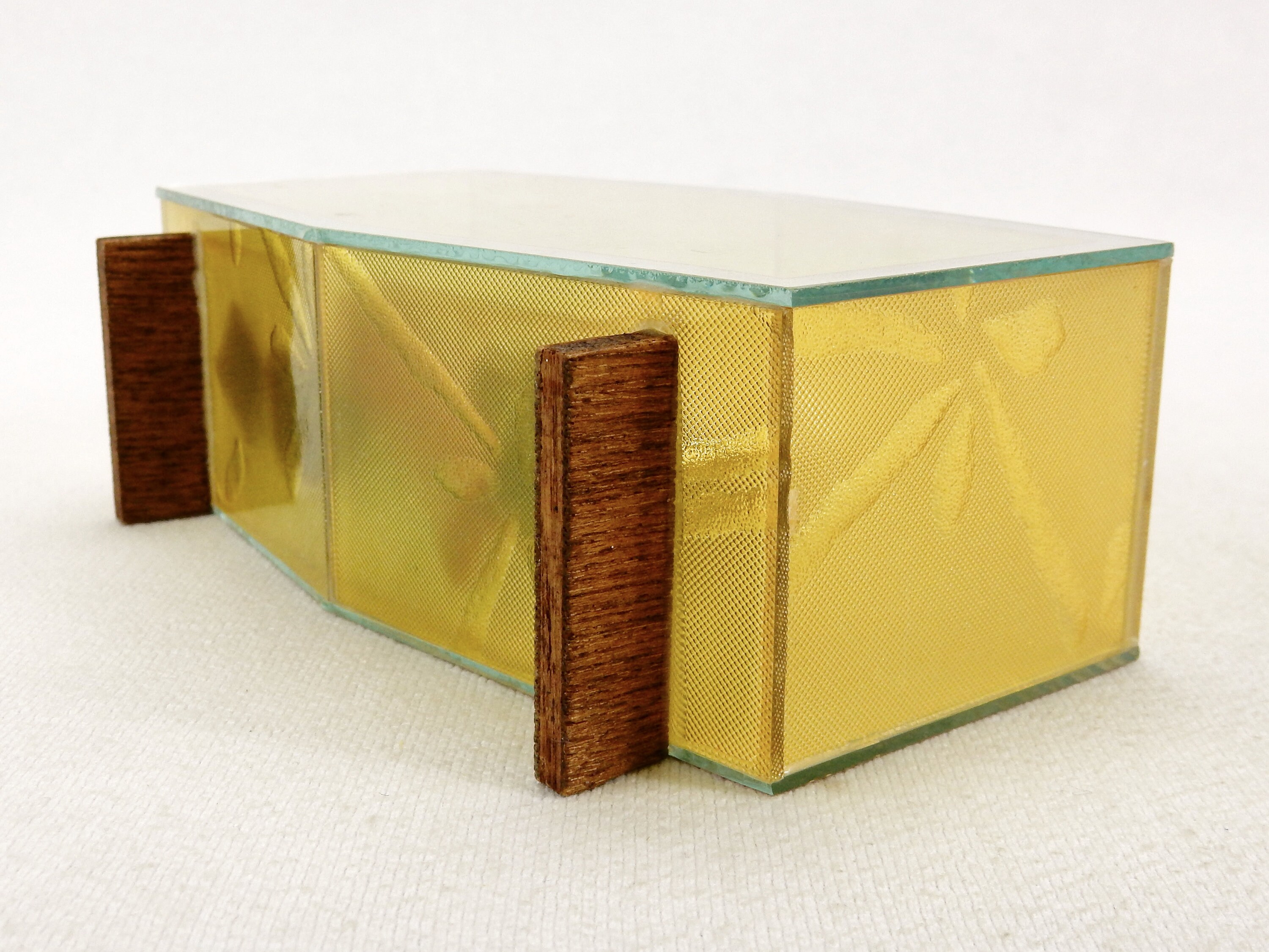 Footed Glass Mirrored Shadow Box Horizontal Hexagon 3D - Etsy