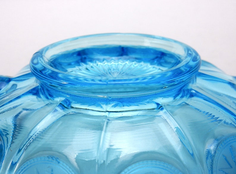 Fostoria Ice Blue Coin Glass Nappy Bowl 5.25 Fluted - Etsy