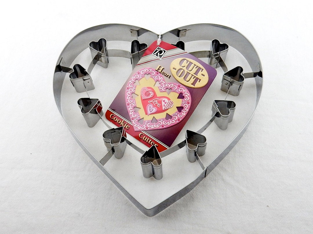 7" HEARTS Cookie Cutter Stainless Steel ~ Valentine, Sweetest Day ...