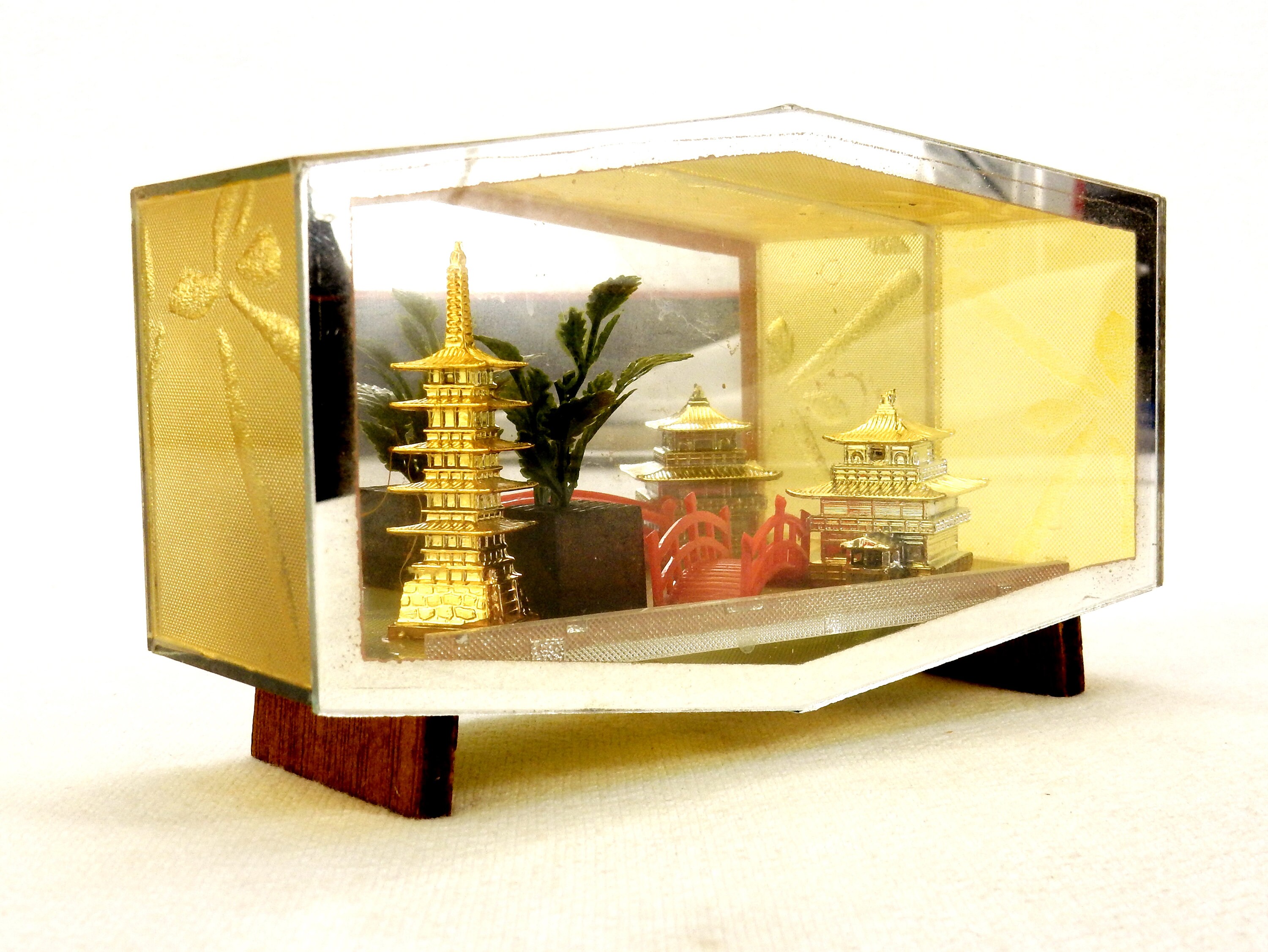 Footed Glass Mirrored Shadow Box Horizontal Hexagon 3D - Etsy