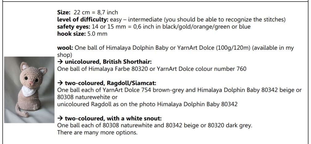 PDF Crochet Pattern Milka Kitty by Leami (language on the Picture ...