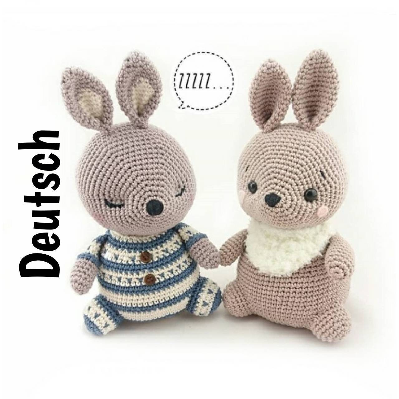 PDF DEUTSCH Häkel anleitung 2 Versionen Hase Henri Bunny | Etsy