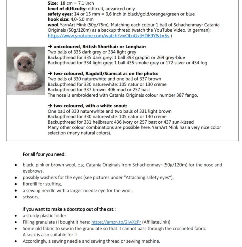 PDF Crochet Pattern Milka Kitty by Leami (language on the Picture ...