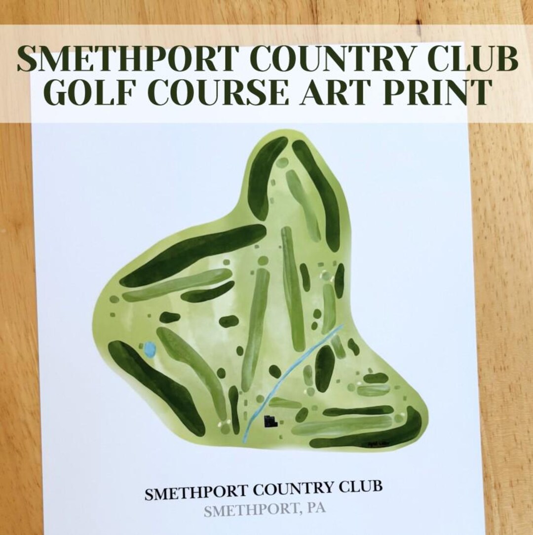 Smethport Country Club Art, Smethport Custom Golf Course Art Map, Golf ...
