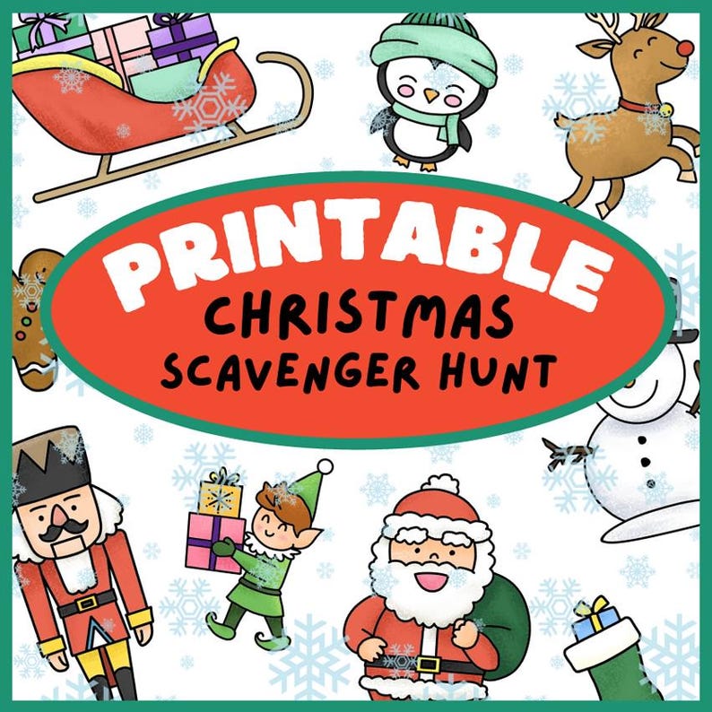 Christmas Scavenger Hunt Game Printable, Kids Scavenger Hunting ...
