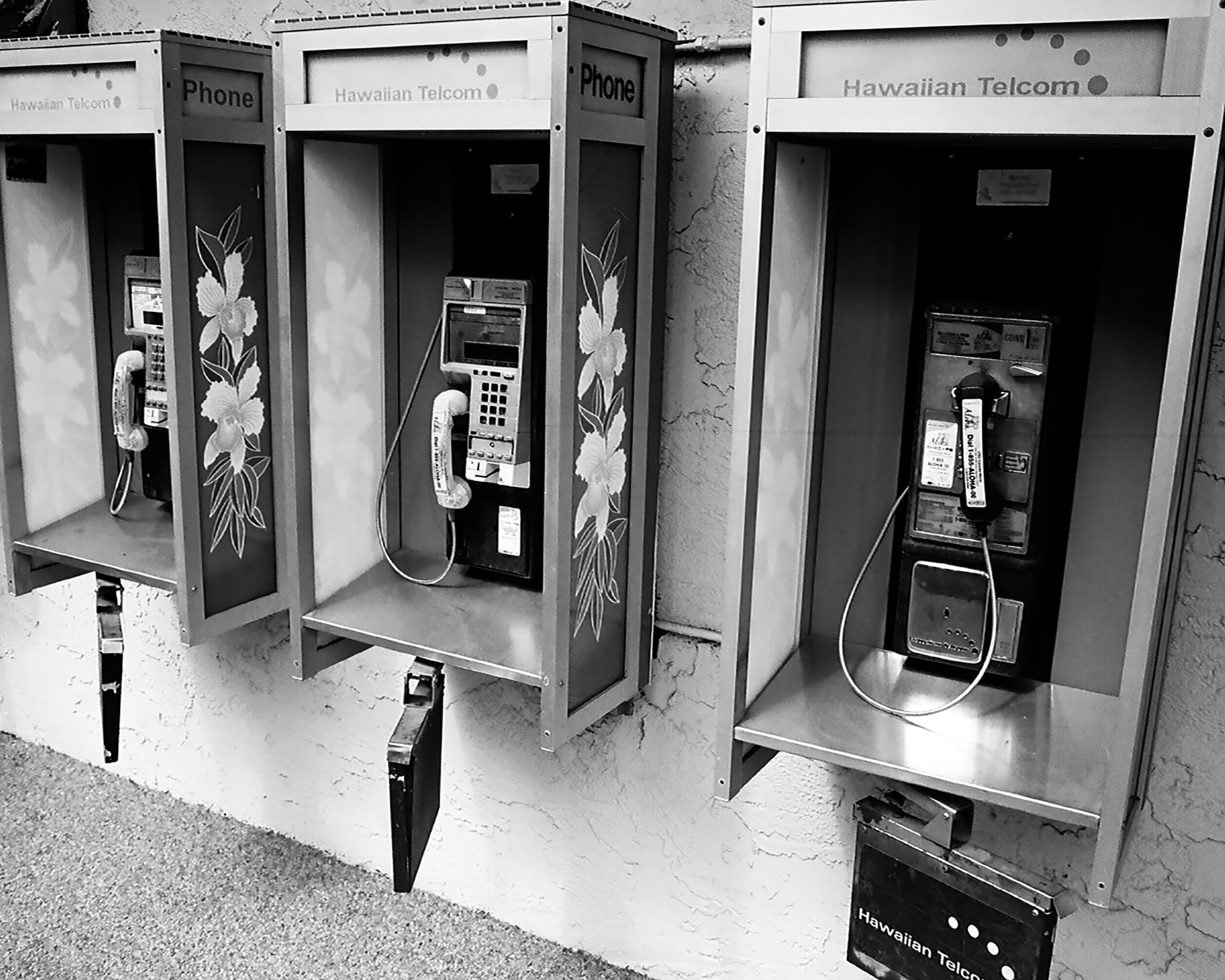 Hawaii Pay Telephones, Fine Art Photography Prints, Oahu, Black and ...