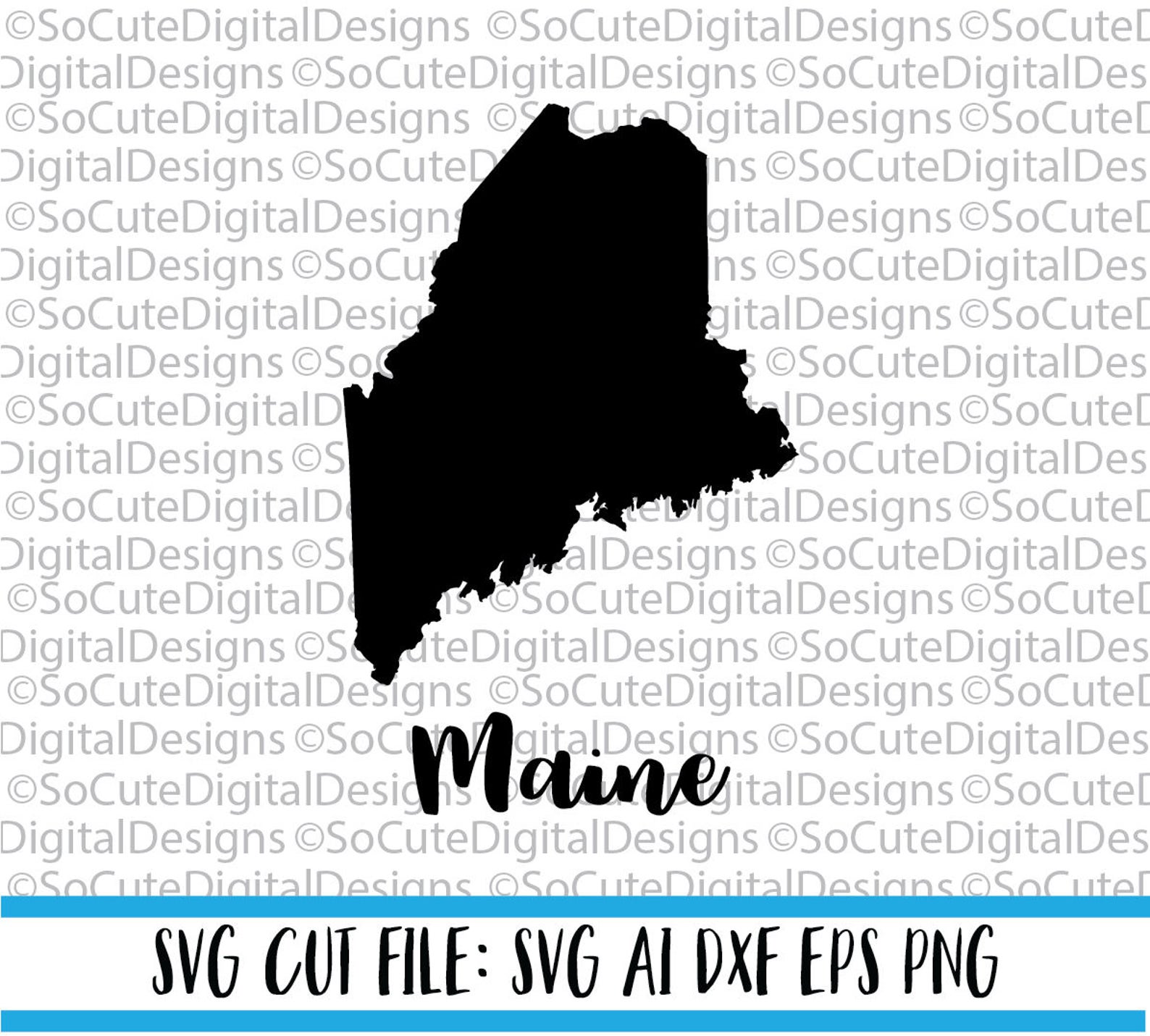 Maine Svg File State Svg Travel Svg Vacation Svg Etsy
