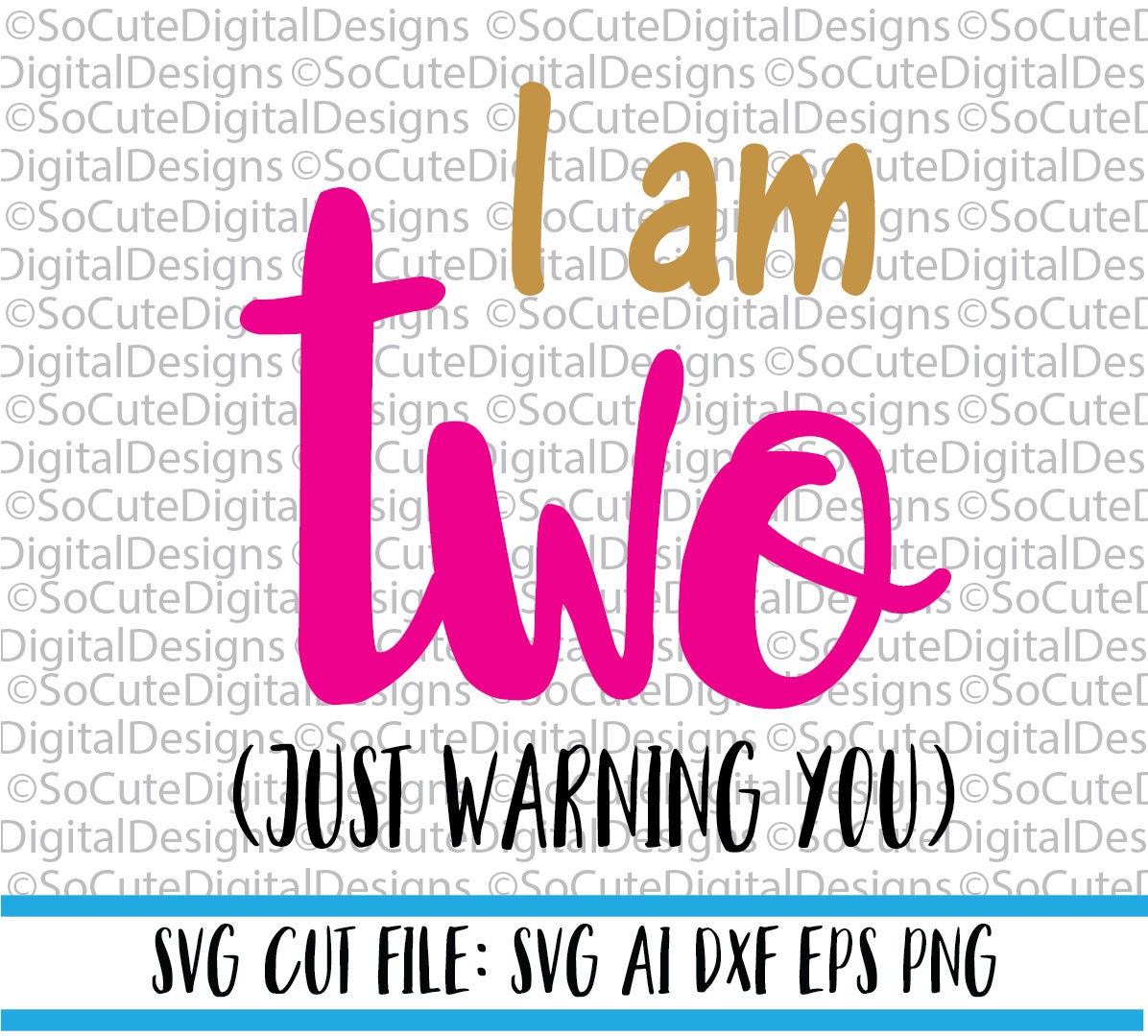 I am Two Just Warning You SVG File 2nd Birthday svg 2 svg | Etsy