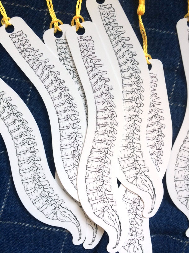 Book Spines Anatomical Spine Bookmarks Medical Student - Etsy