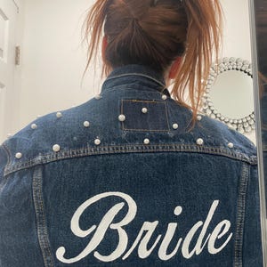 Custom Made Bridal Denim Jean Jacket - Etsy