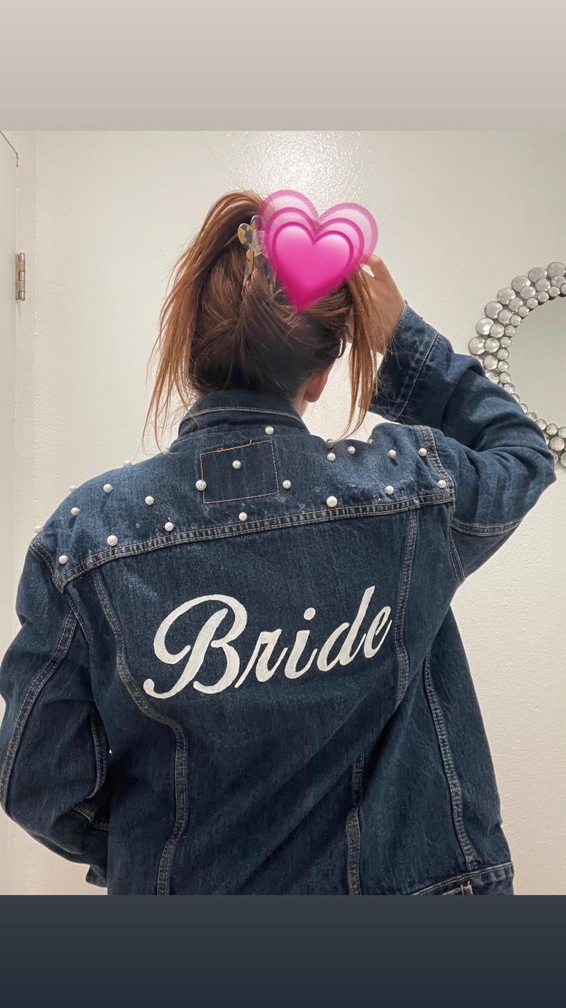 Custom Made Bridal Denim Jean Jacket - Etsy