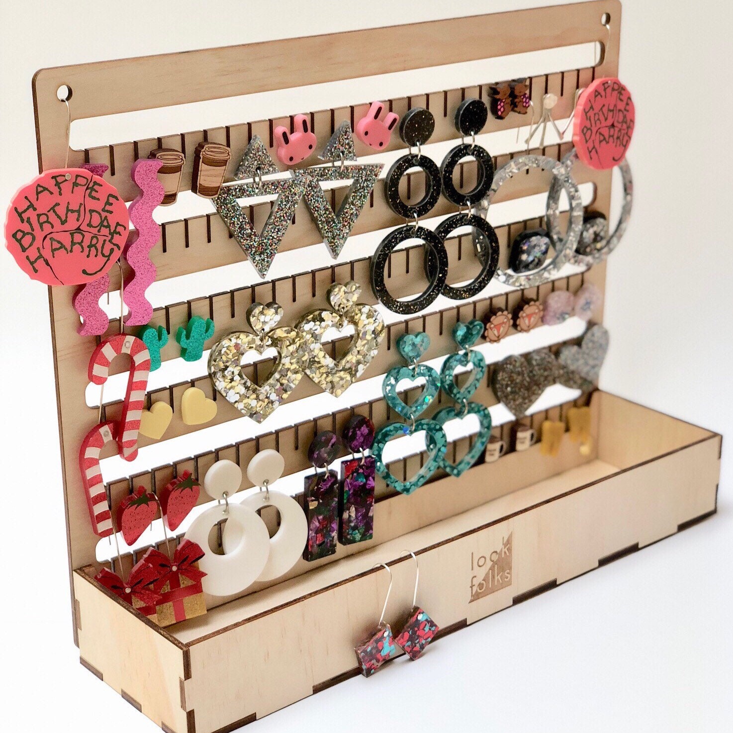 Jewellery Earring Storage Standalone With Storage Box Laser - Etsy