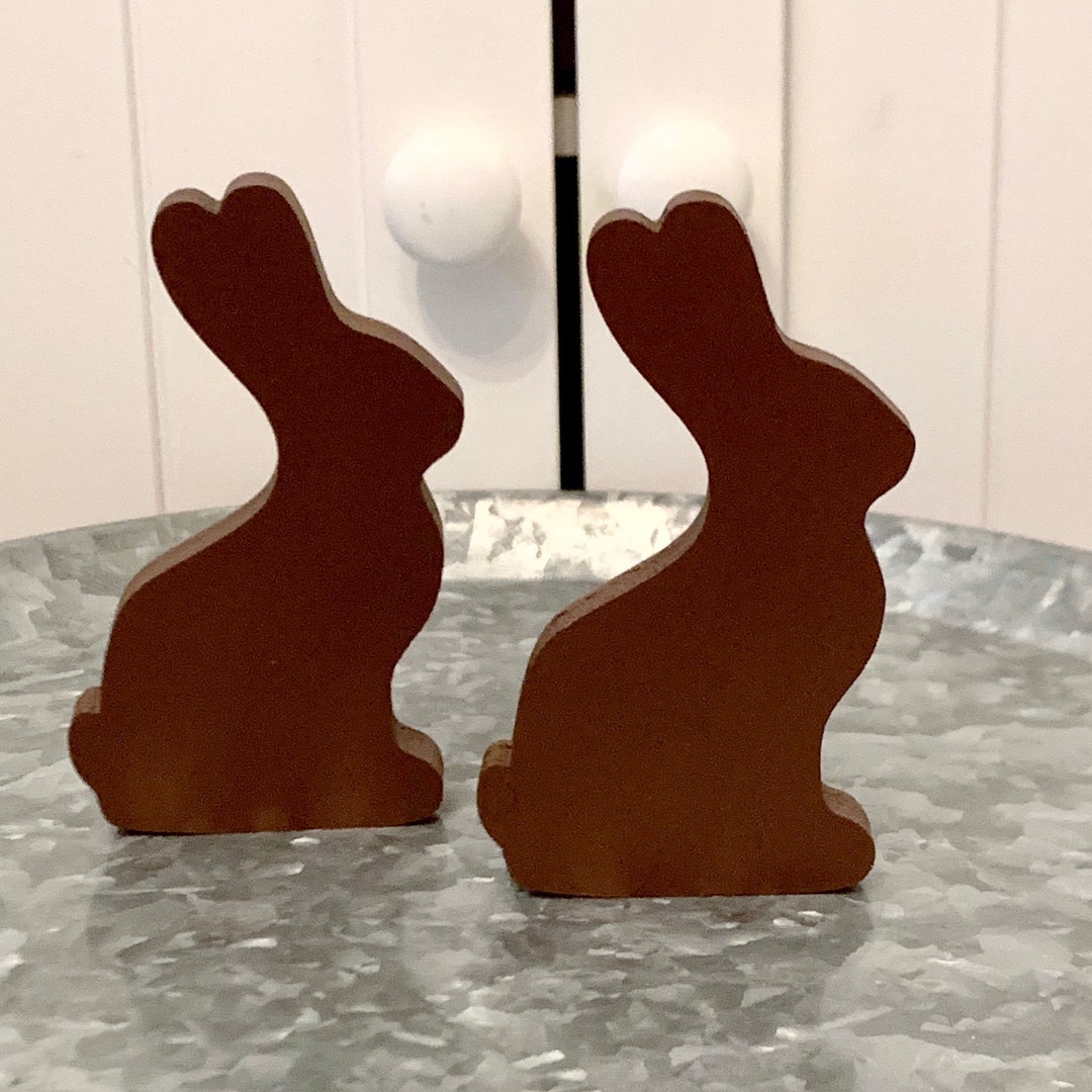 Wooden Fake Chocolate Bunny, Farmhouse Easter Tier Tray Decor, Spring ...
