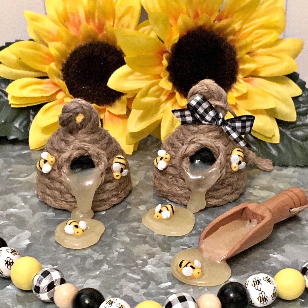 Mini Bee Hive (1), Tiny Bee Skep, Spring Tiered Tray, Beekeeper Gift ...