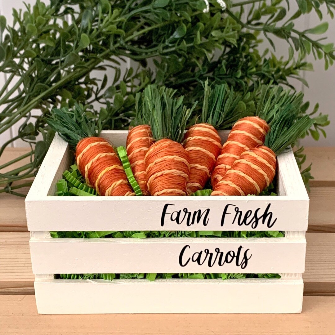 Farm Fresh Carrot Wood Crate, Easter Tiered Tray, Farmhouse Cottage ...