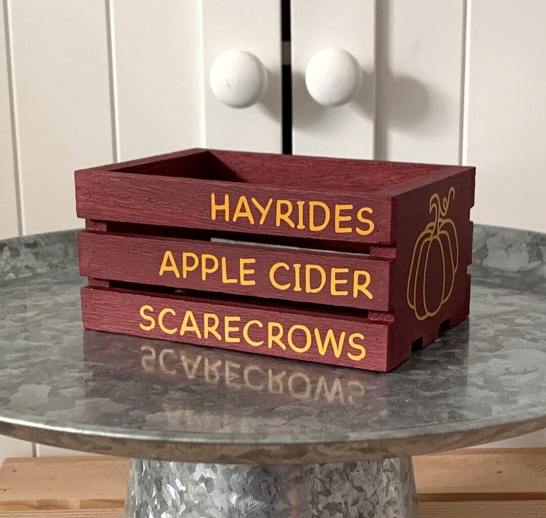 Mini Fall Crate Autumn Tier Tray Country Harvest Hayrides - Etsy