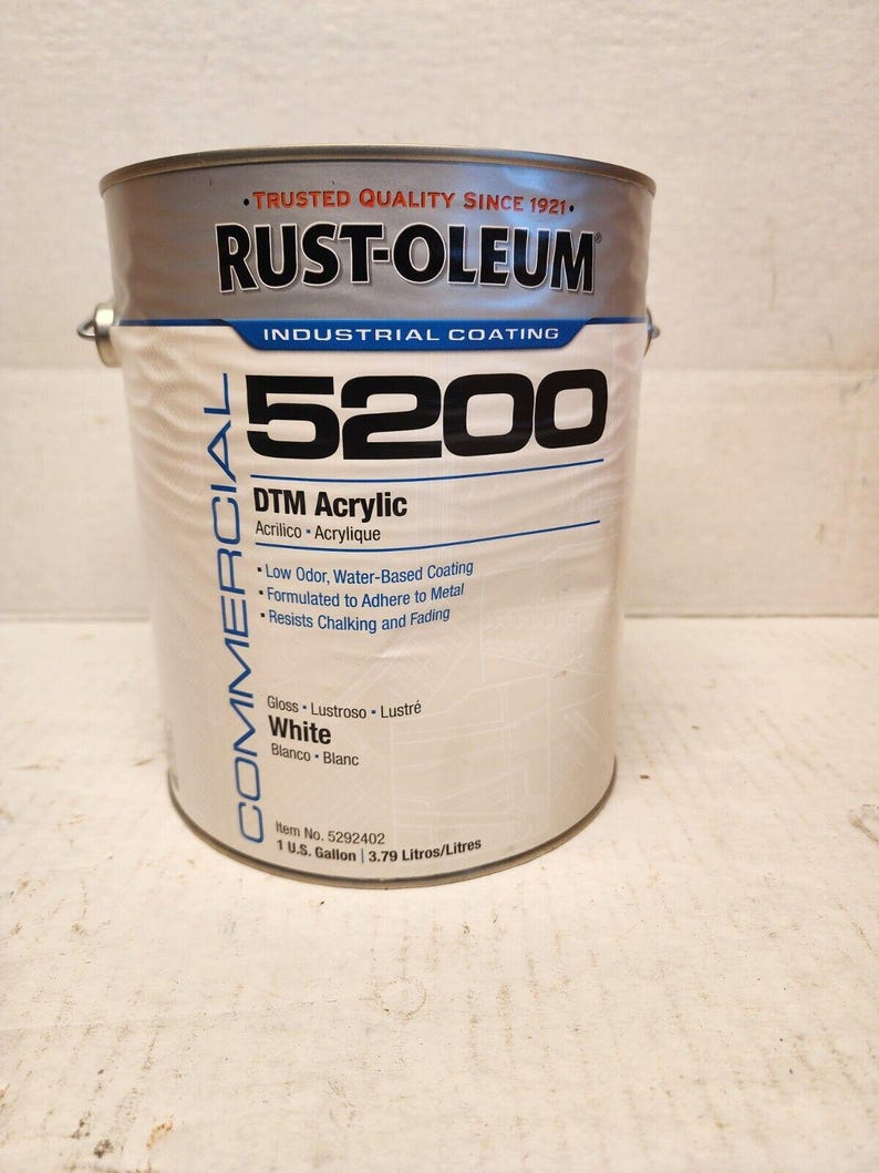 1 Gallon Rust-oleum Commercial 5200 System DTM Acrylics, Gloss White - Etsy
