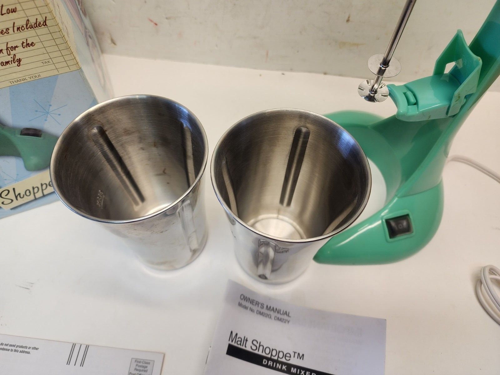 Salton Diner Malt Mixer Shake Mixer Dm22g With 2 Serving Cups NOS in ...