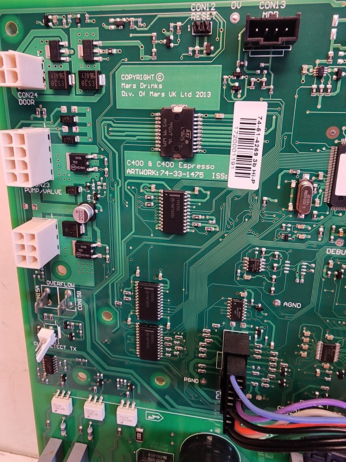 Mars Flavia Creation 500 Main Logic Circuit Board Motherboard & Inlet ...