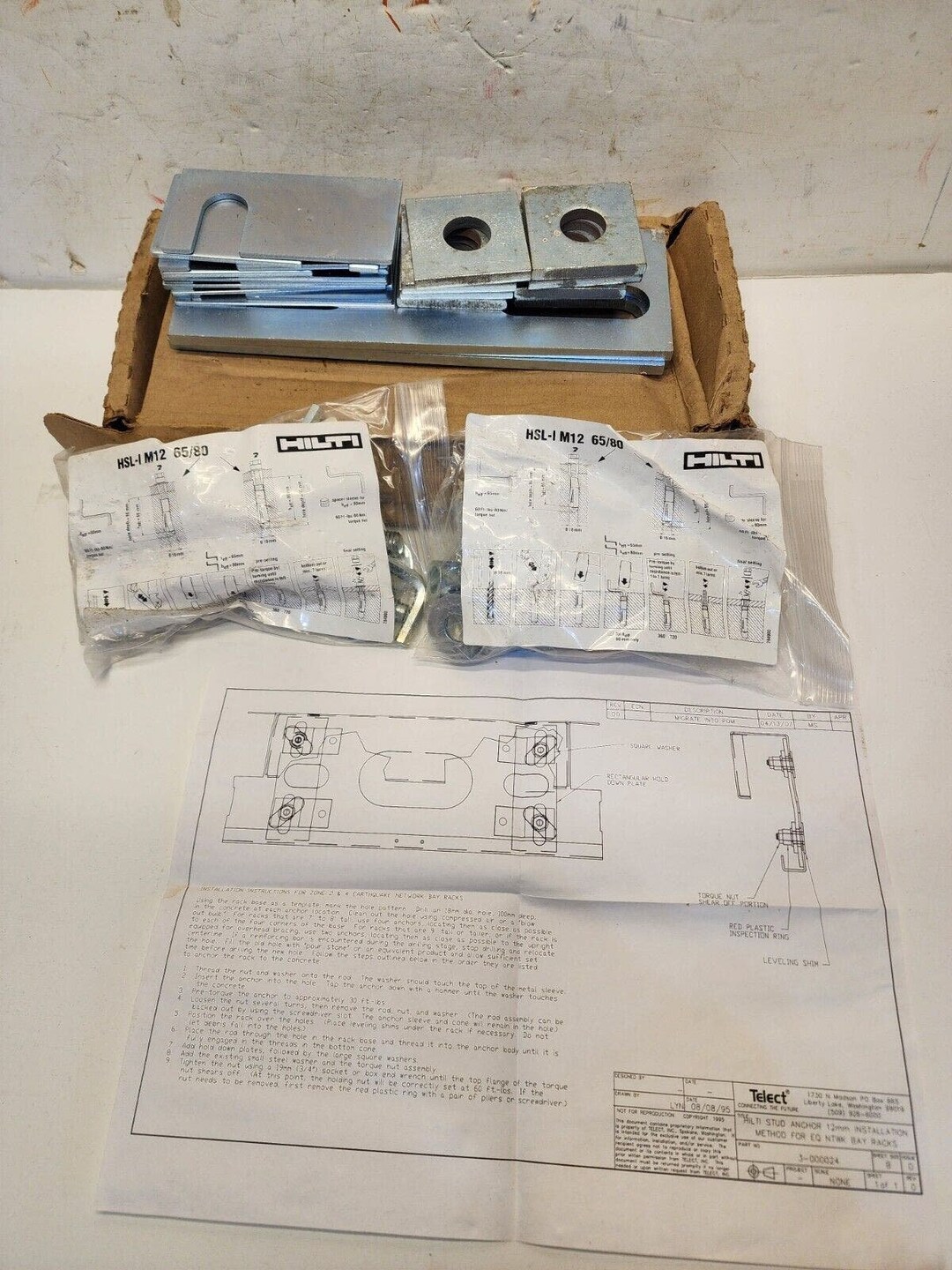 2 Bags Hilti Bolt Heavy Duty Expansion Anchors HSL -I M12 65/80 90R for ...