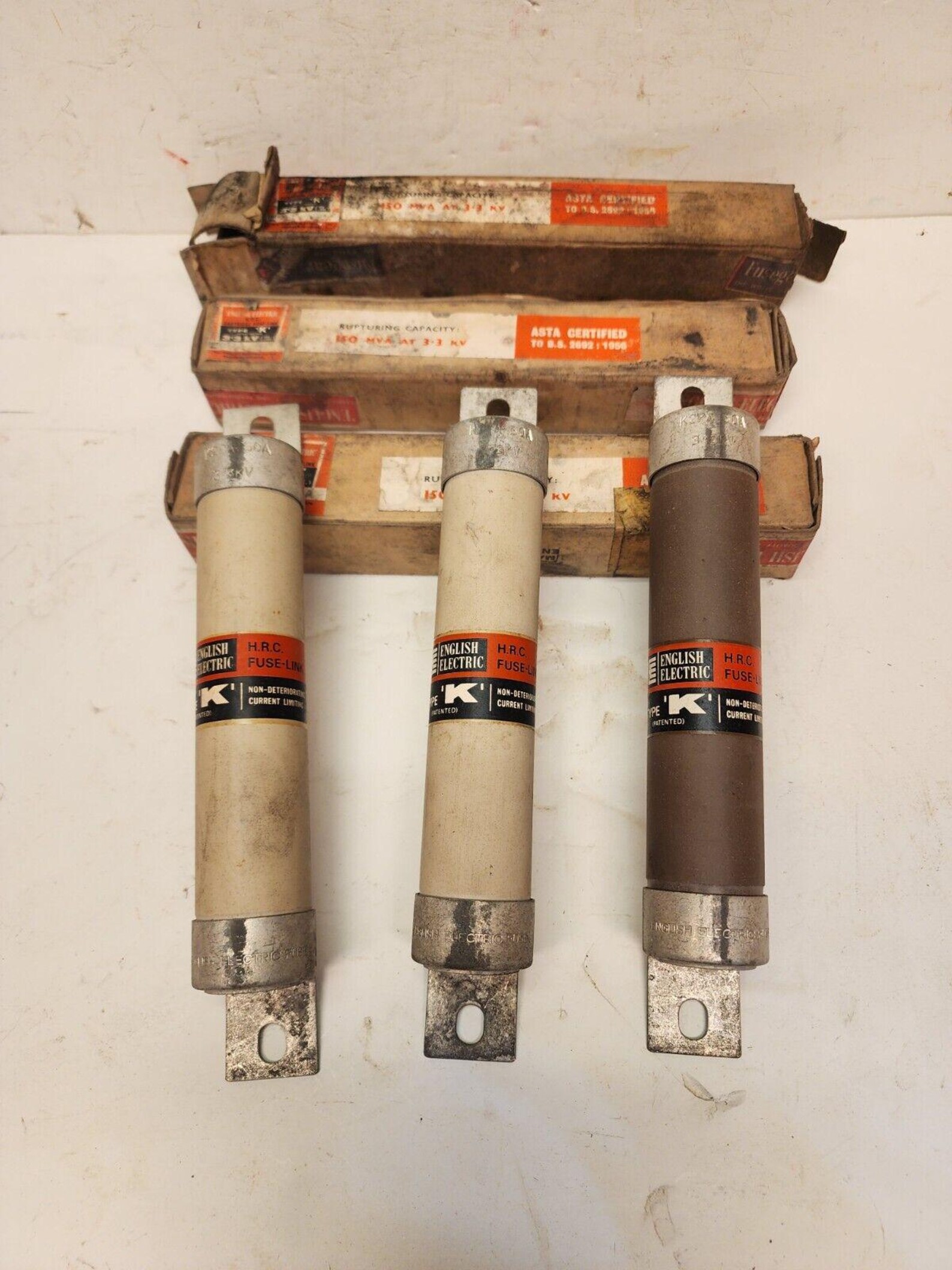Lot 3 English Electric HRC Type 'K' FUSE K2PA 50A 3.3kv New Old Stock ...
