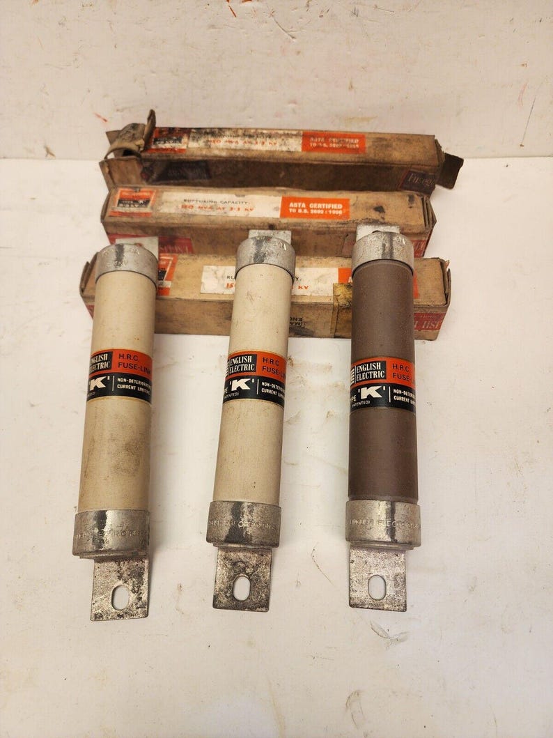 Lot 3 English Electric HRC Type 'K' FUSE K2PA 50A 3.3kv New Old Stock ...