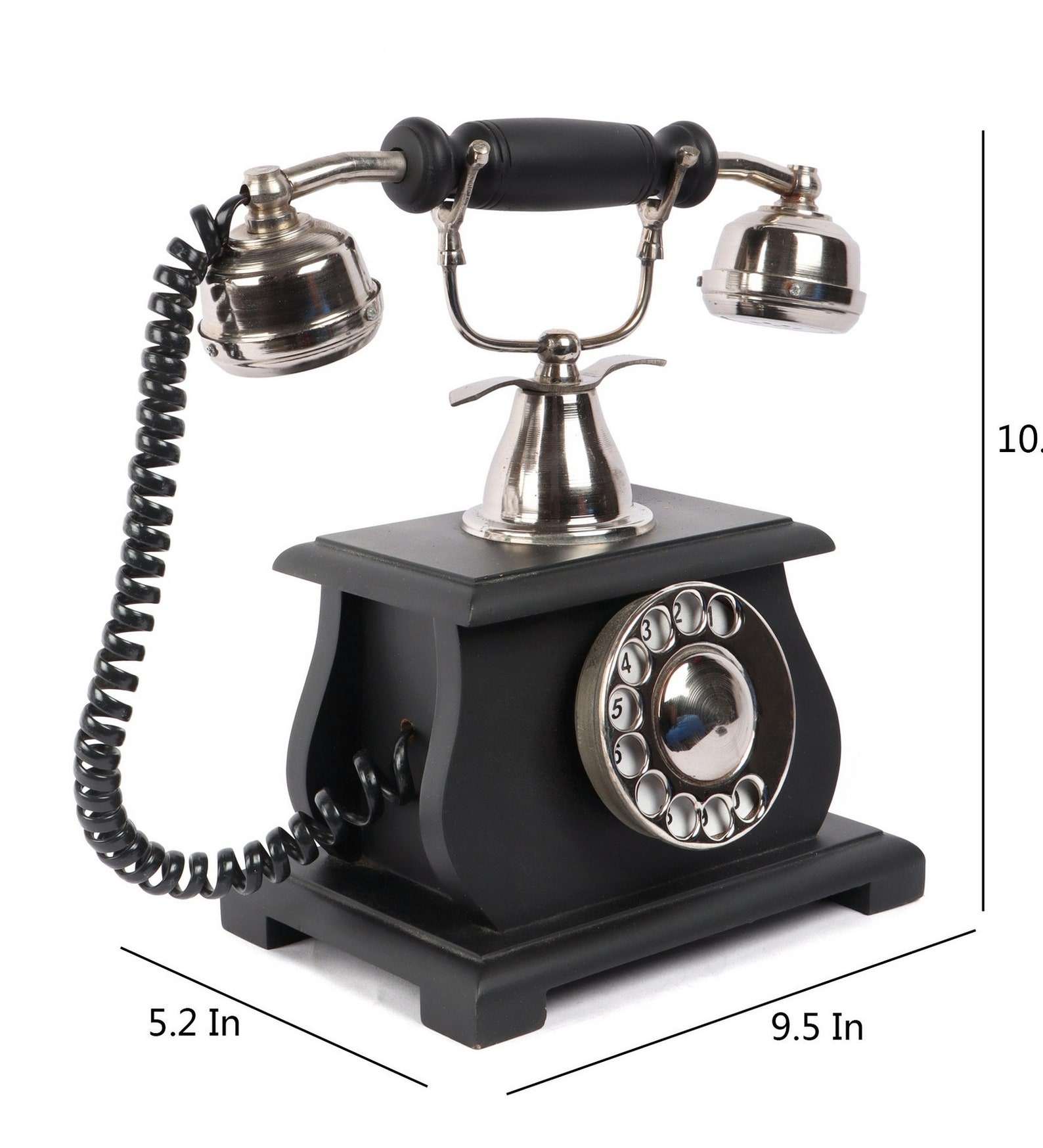 Brass and Wooden Handcrafted Vintage Hut Style Dummy Retro Telephone ...